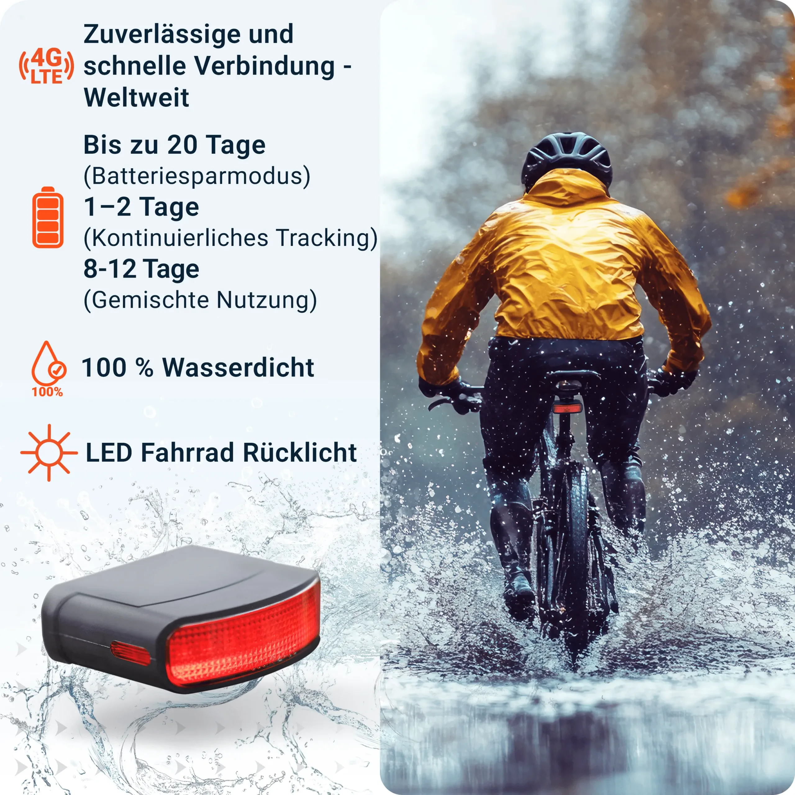 GPS Tracker PAJ LED BICYCLE Finder 4G - LIVE Tracking